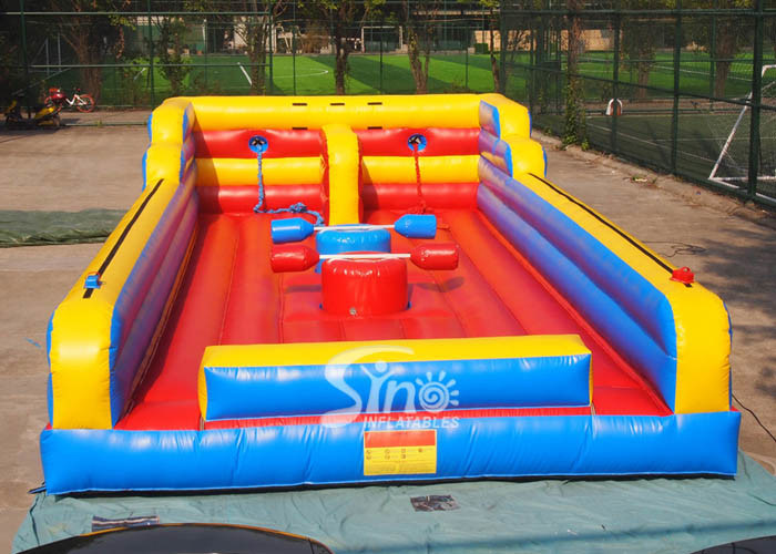 3in1 kids N adults interactive inflatable bungee run with joust poles ...