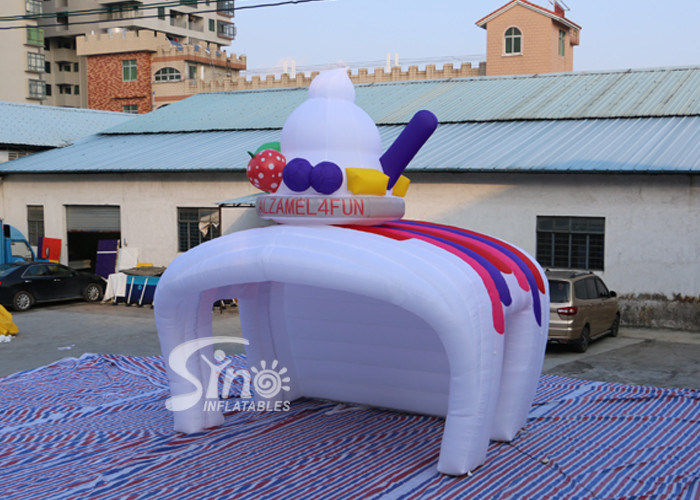 Custom inflatable ice cream kiosk stand both tent with LED light cover ...