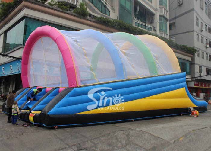 Commercial grade ramp shape outdoor adults inflatable obstacle slide on ...