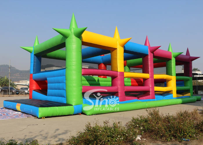 Outdoor Adults Inflatable 5K Obstacle Course With Shooting Balls For ...