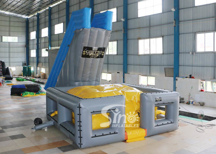 6m High Adults Big Inflatable Air Bag With Cliff Platform For Adventure ...