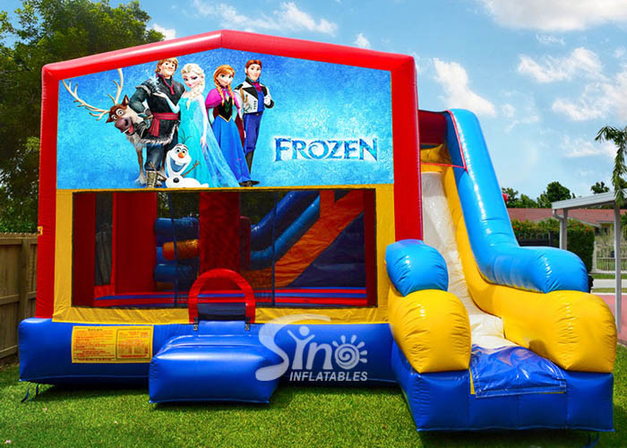 Colorful 7 In 1 Frozen Inflatable Bouncy castle With Slide N Obstacles ...