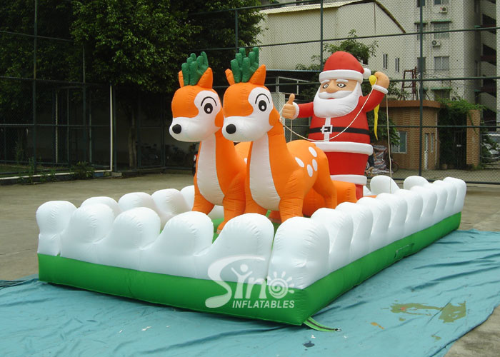 Outside Christmas Inflatables Jingle Bells / Father And Reindeers ...