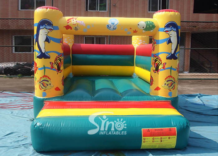 Indoor kids small seaworld inflatable jumping castle with slide made of ...