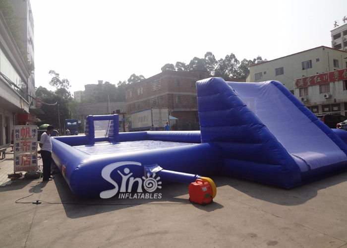 Funny Children Inflatable Games , Blue Inflatable Water Soap Soccer Field