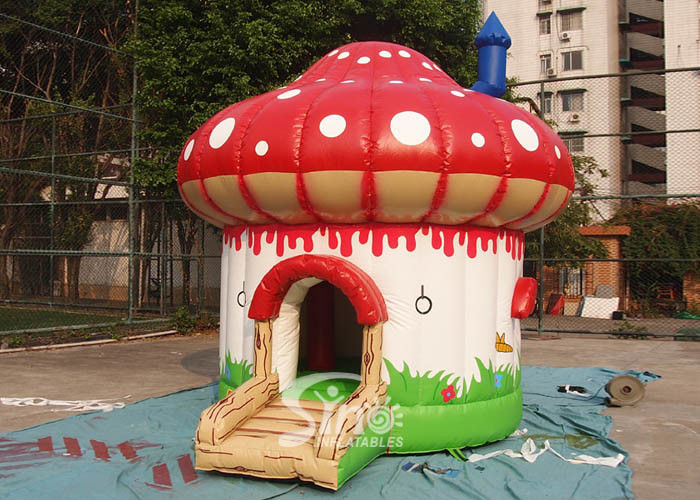 Indoor / Outdoor Kids Mushroom Inflatable Bounce Houses Commercial