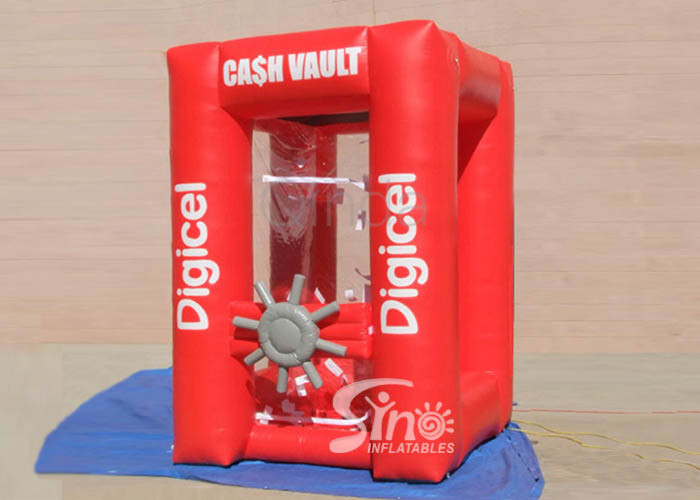 2x2m cube cash vault inflatable money booth for crazy cash grab ...